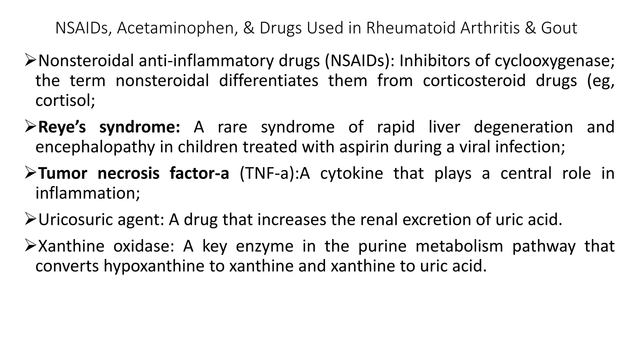NSAIDs, Acetaminophen, & Drugs Used in Rheumatoid Arthritis & Gout.pptx