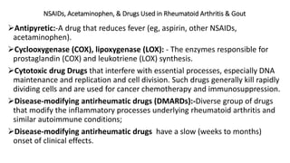 NSAIDs, Acetaminophen, & Drugs Used in Rheumatoid Arthritis & Gout.pptx
