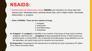 NSAIDs (Non-steroidal anti-inflammatory drugs) | PPTX
