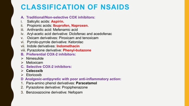 NSAIDs (Non-steroidal anti-inflammatory drugs) | PPTX | Chemistry | Science