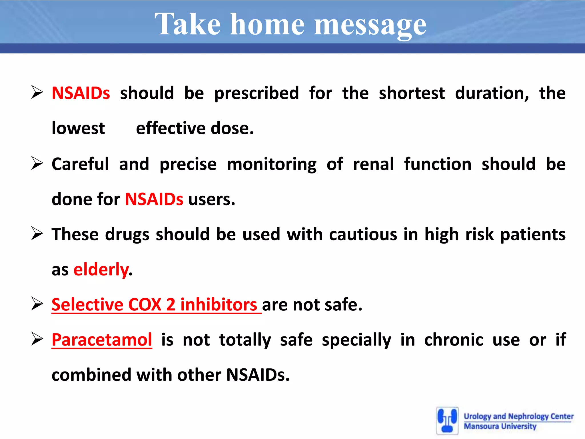 Non steroidal (NSAIDs) and the kidney ppt | PPTX