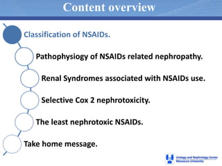 Non steroidal (NSAIDs) and the kidney ppt | PPTX