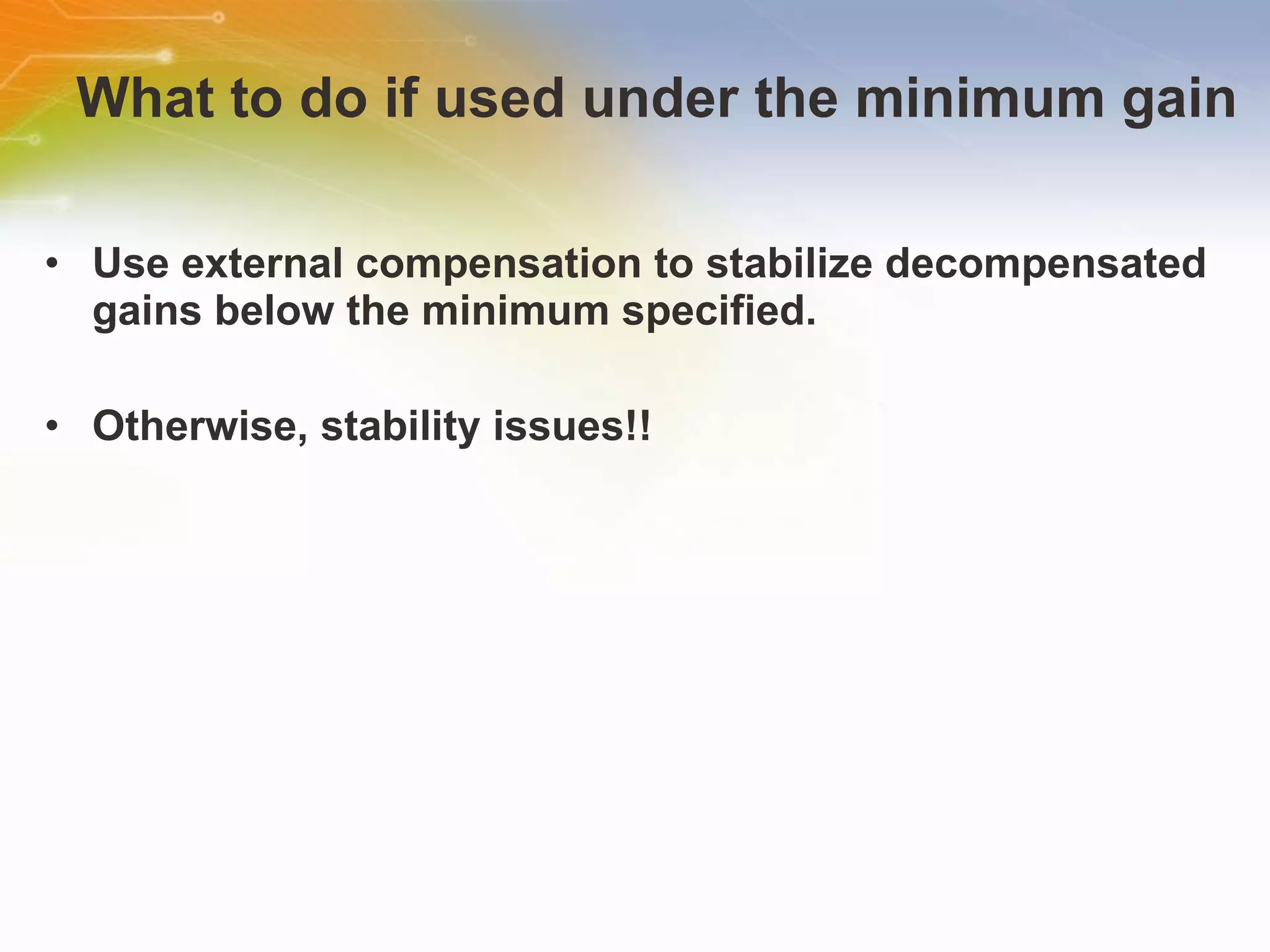 Maximize Gain & Speed Decompensated Amplifiers | PPT