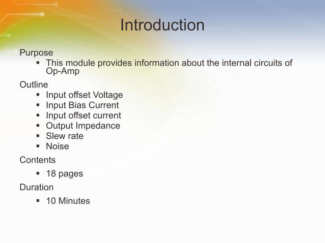 Op-Amp Basics Part II (Parameters) | PPT