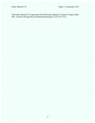 Nsa policy manual on storage device sanitization | PDF