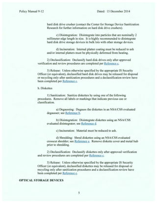 Nsa policy manual on storage device sanitization | PDF