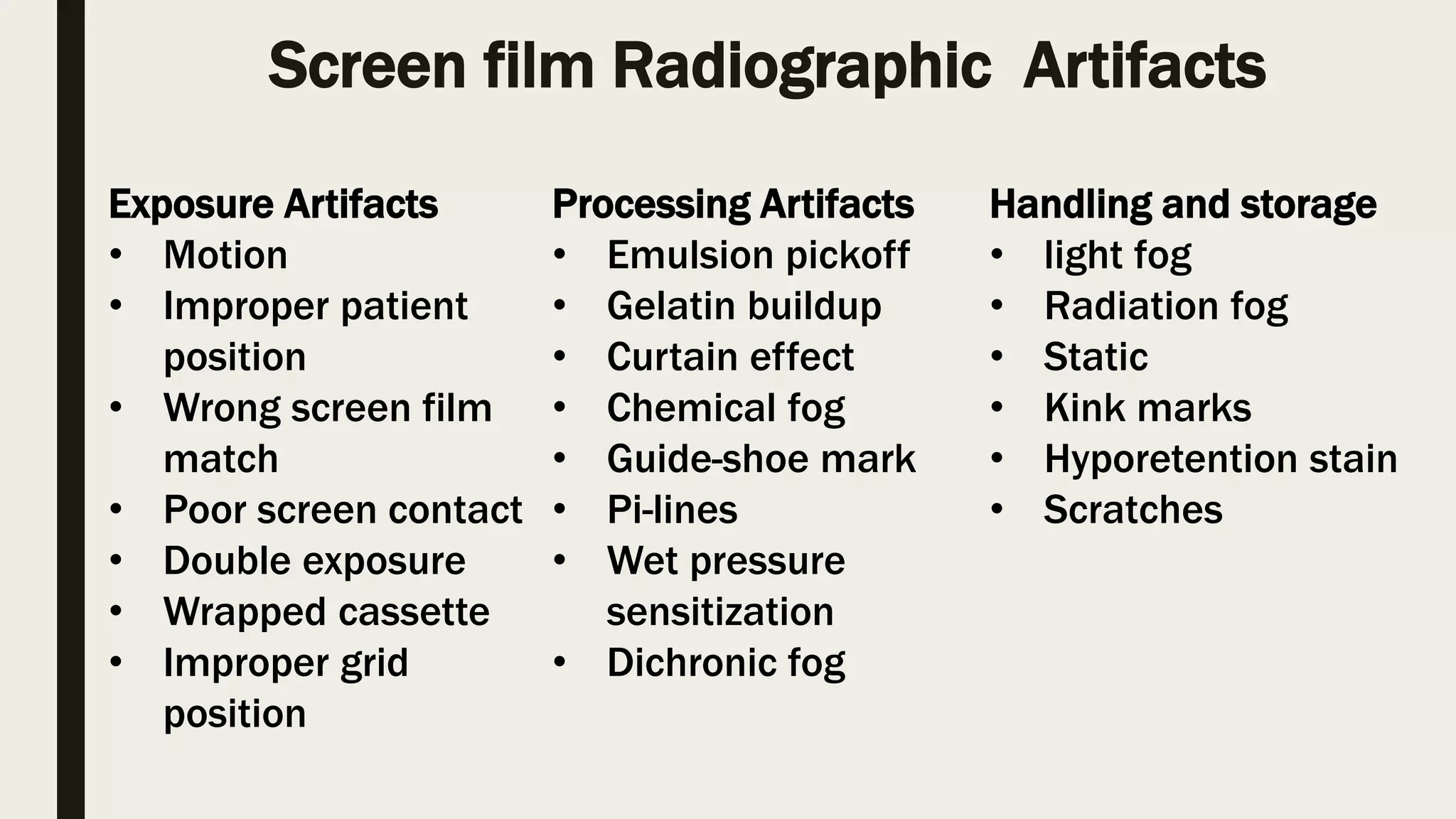 Radiographic screen film artifacts | PPTX