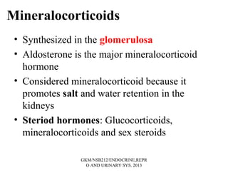 Mineralocorticoids & glucocorticoids | PPT
