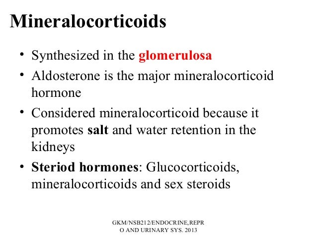 Mineralocorticoids & glucocorticoids