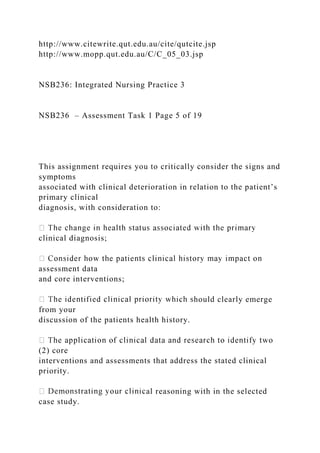 NSB236 Integrated Nursing Practice 3 On campus .docx