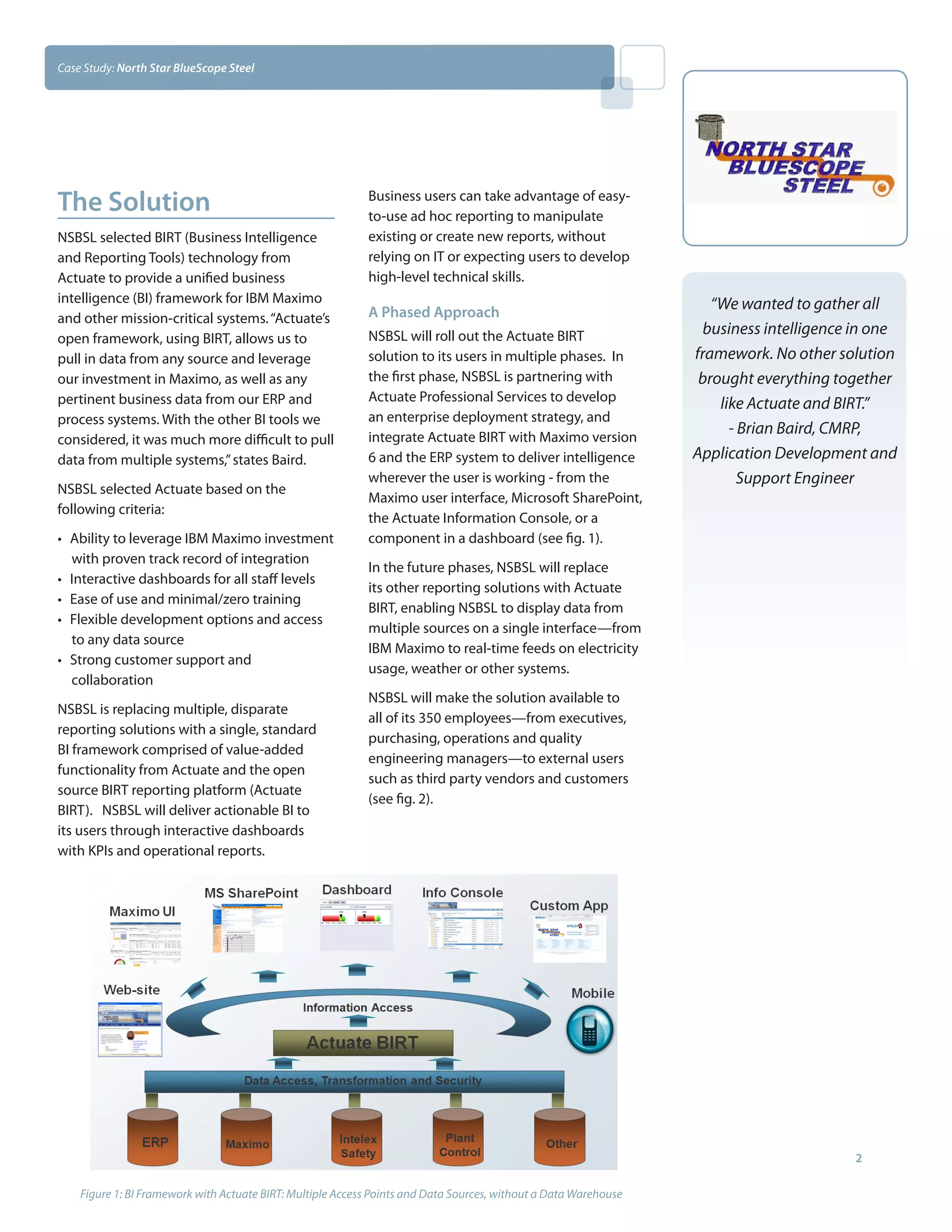 Northstar Bluescope Steel Maximo BIRT Case Study | PDF