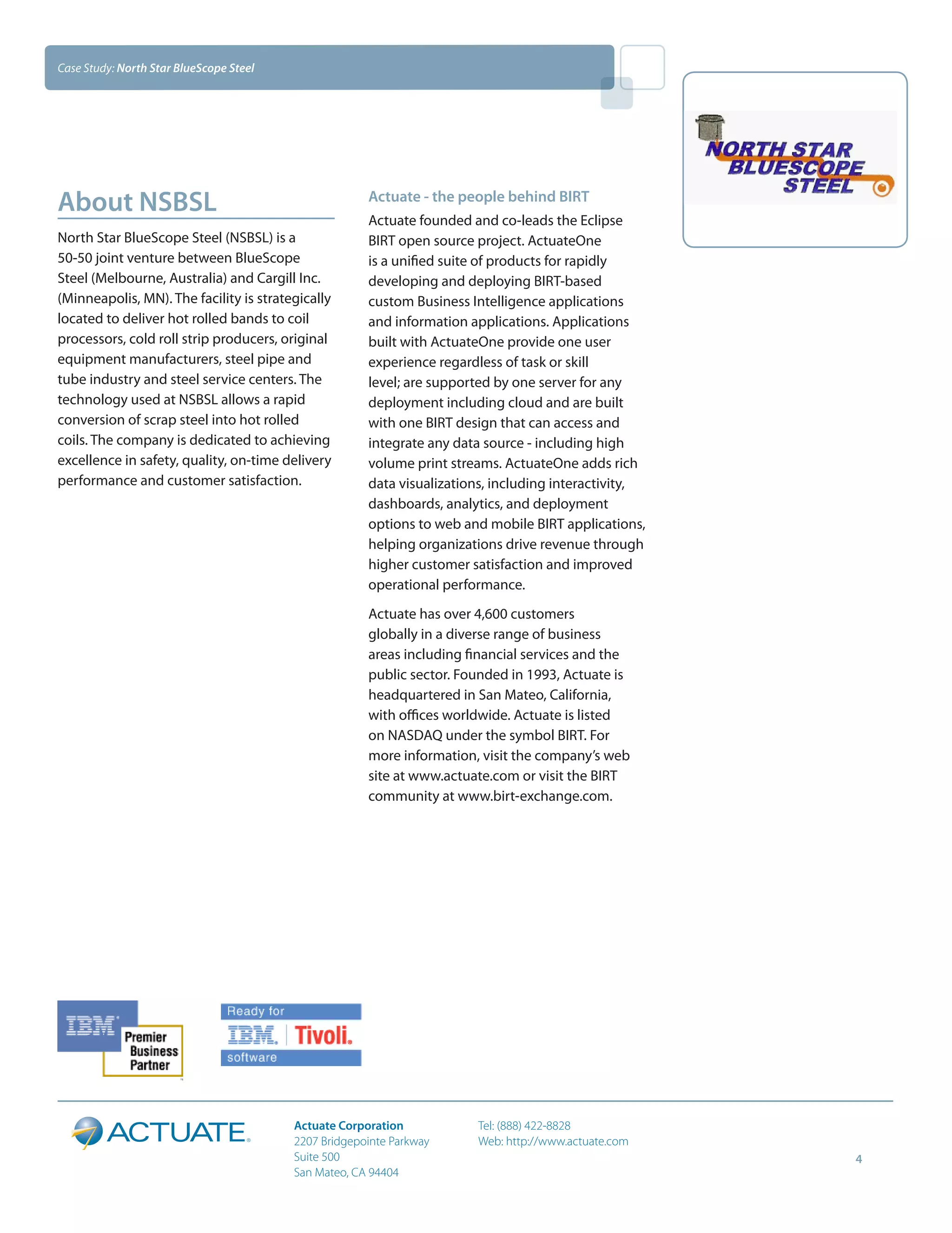 Northstar Bluescope Steel Maximo BIRT Case Study | PDF