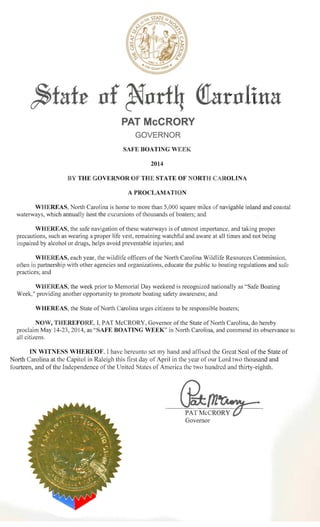 Nsbw proclamation 2014-snc from the govenor impt to get to all | PDF