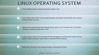 Raspberry Pi3 with Python for Internet of Things - Khalis Sofi & Sasmitoh RR | PPT