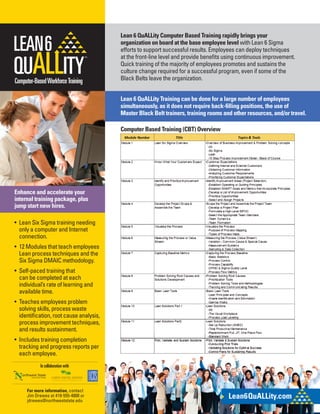 Effective Lean Six Sigma Computer Based Training | PDF