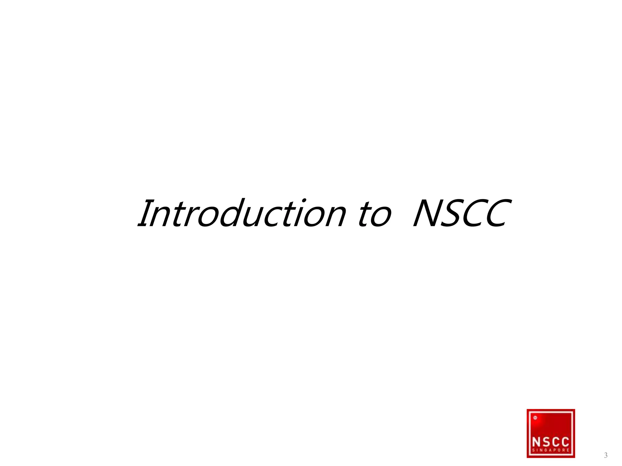 NSCC Training Introductory Class | PPTX