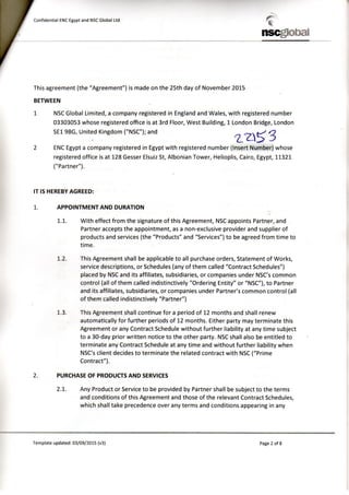 Nscglobal ENC agreement | PDF
