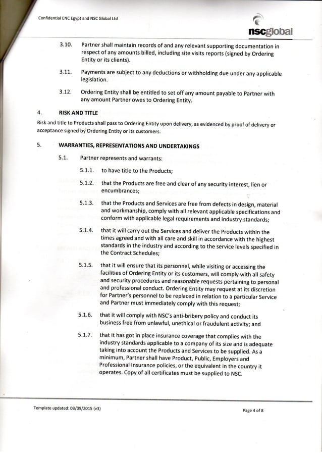 Nscglobal ENC agreement | PDF