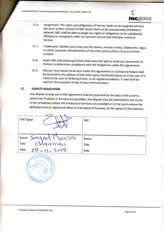 Nscglobal ENC agreement | PDF