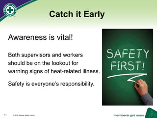 NSC Heat Related Illness Summer Safety Talk Presentation | PPTX
