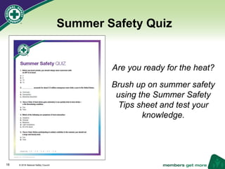NSC Heat Related Illness Summer Safety Talk Presentation | PPTX