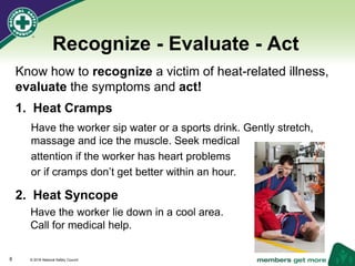 NSC Heat Related Illness Summer Safety Talk Presentation | PPTX