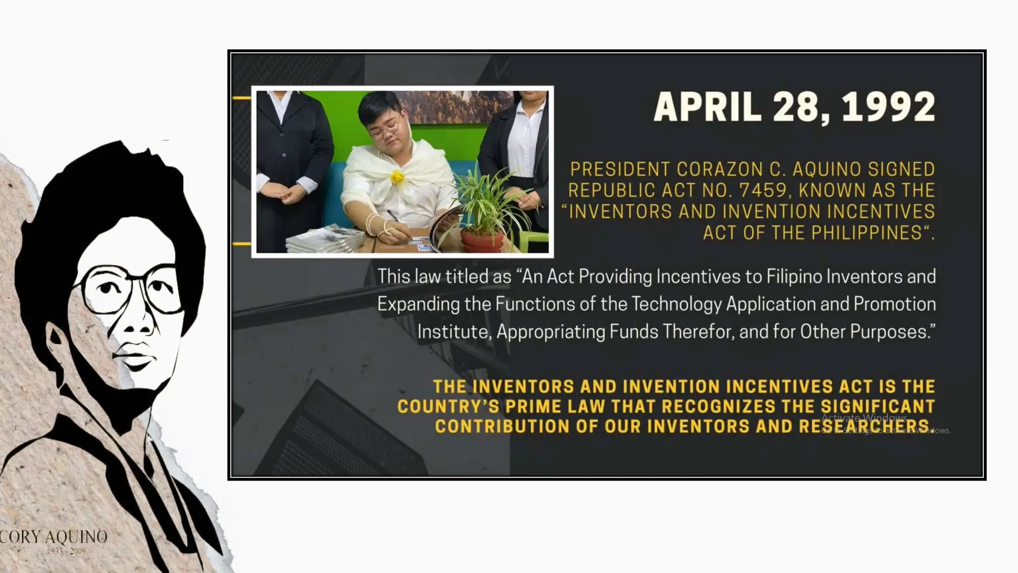 NSCI Cory Aquino brief background and contributions | PPTX