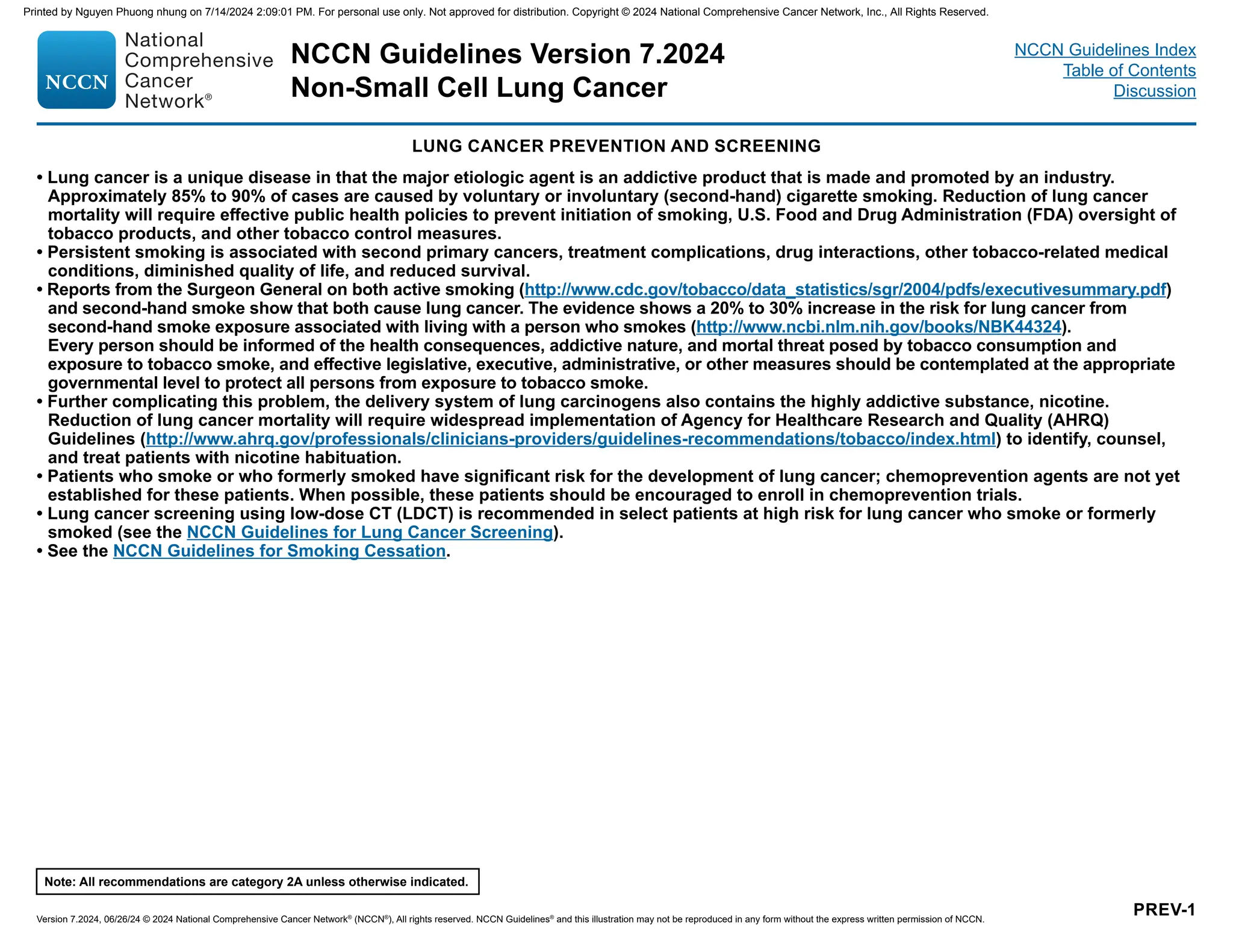 NCCN CLINICAL PRACTICE GUIDELINE IN ONCOLOGY | PDF