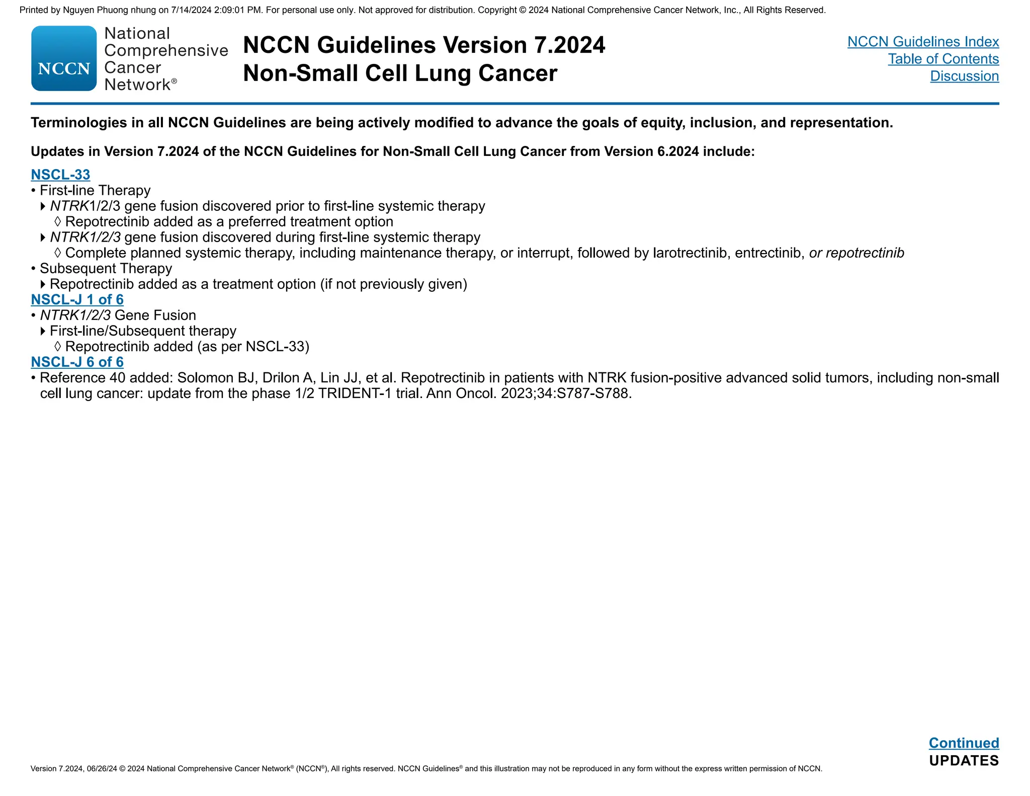 NCCN CLINICAL PRACTICE GUIDELINE IN ONCOLOGY | PDF
