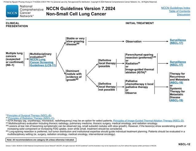 NCCN CLINICAL PRACTICE GUIDELINE IN ONCOLOGY | PDF | Lung and Respiratory Health | Diseases and ...