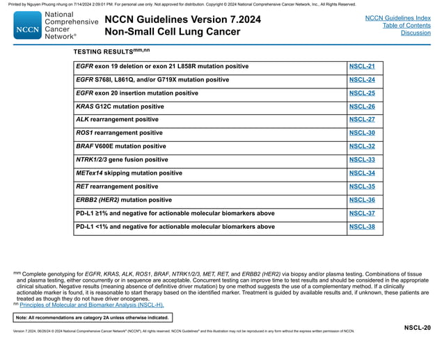 NCCN CLINICAL PRACTICE GUIDELINE IN ONCOLOGY | PDF | Lung and ...