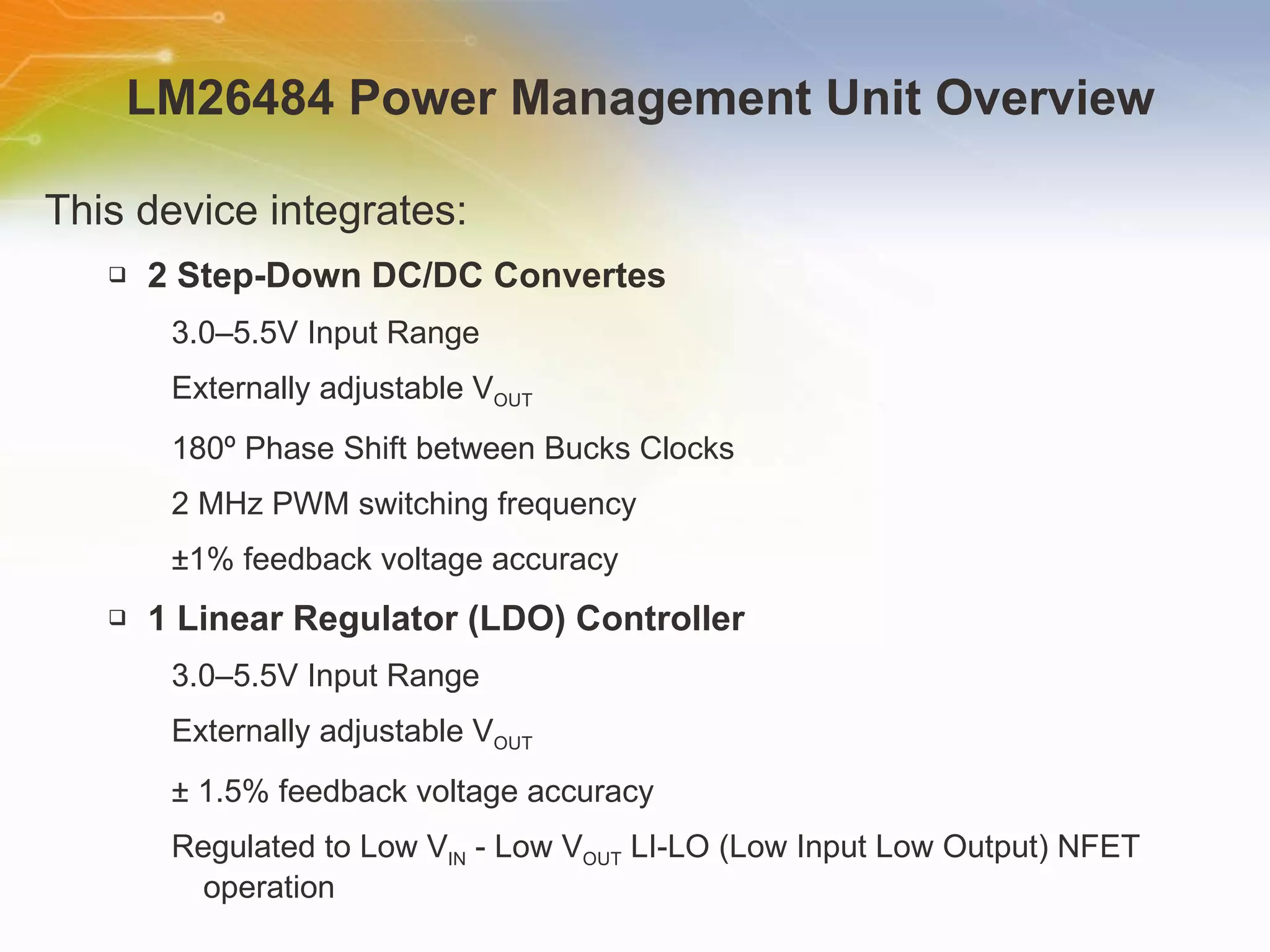 LM26484 Power Management Unit | PPT