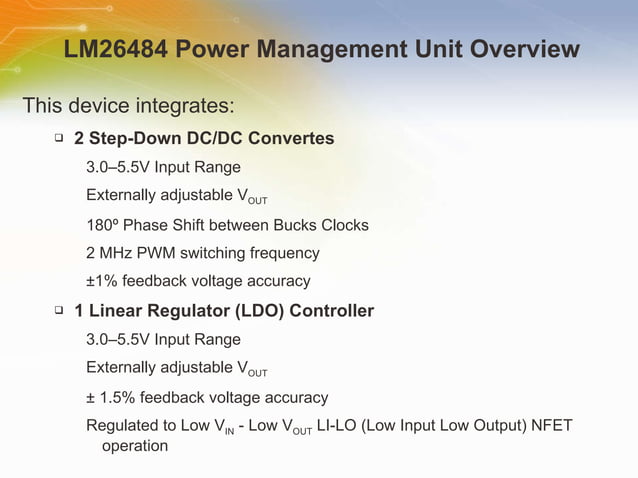 LM26484 Power Management Unit | PPT