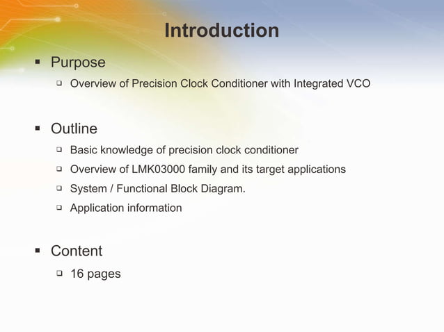 LMK03000 Family of Precision Clock Conditioners | PPT