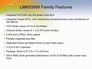 LMK03000 Family of Precision Clock Conditioners | PPT