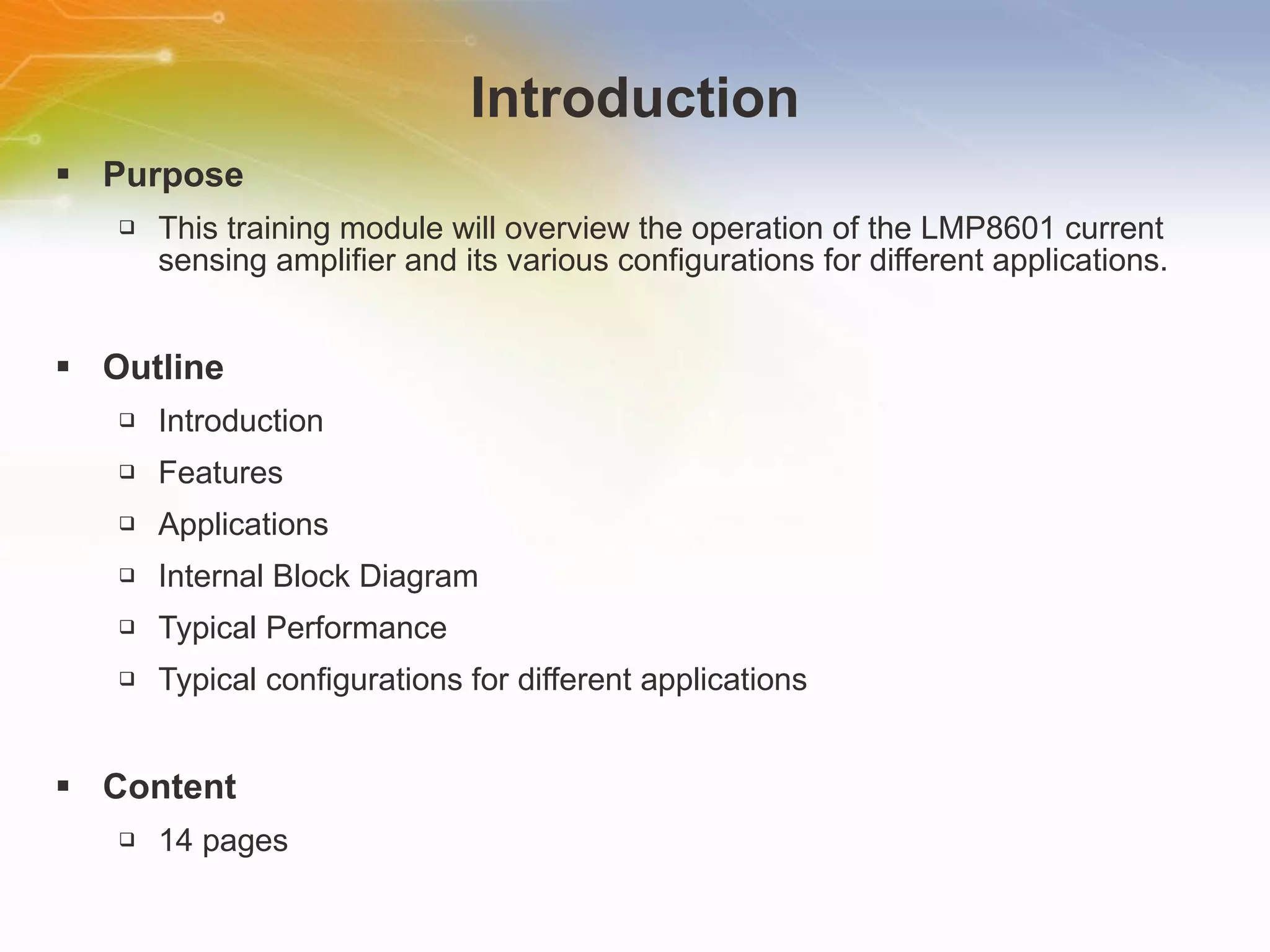 LMP8601:Bidirectional Precision Current Sensing Amplifier | PPT
