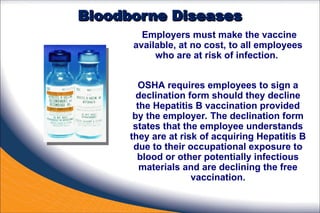 NSC PP 18-108 Bloodborne pathogens in the workplace | PPT