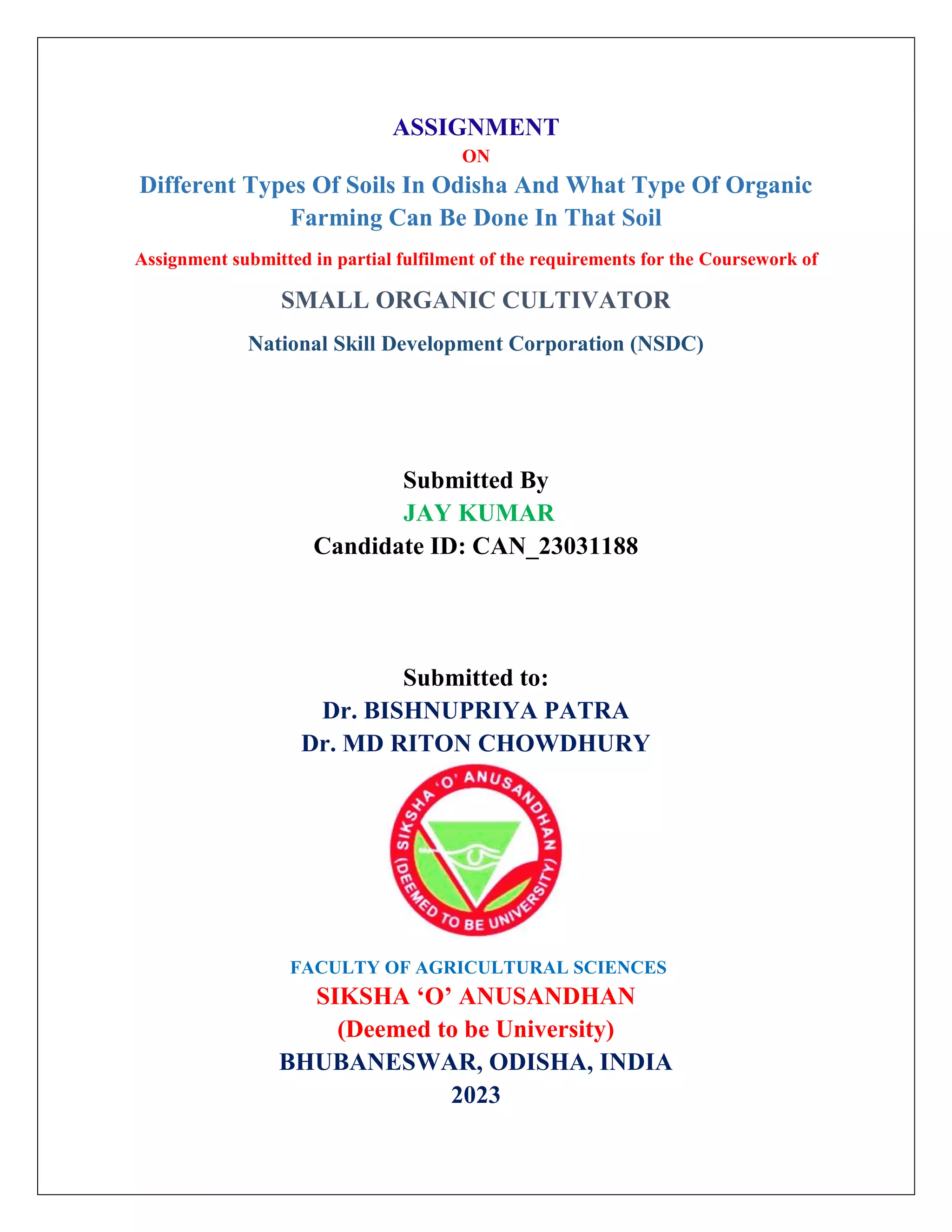 Different Types Of Soils In Odisha And What Type Of Organic Farming Can ...