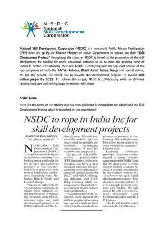 NSDC Training Progran | PDF