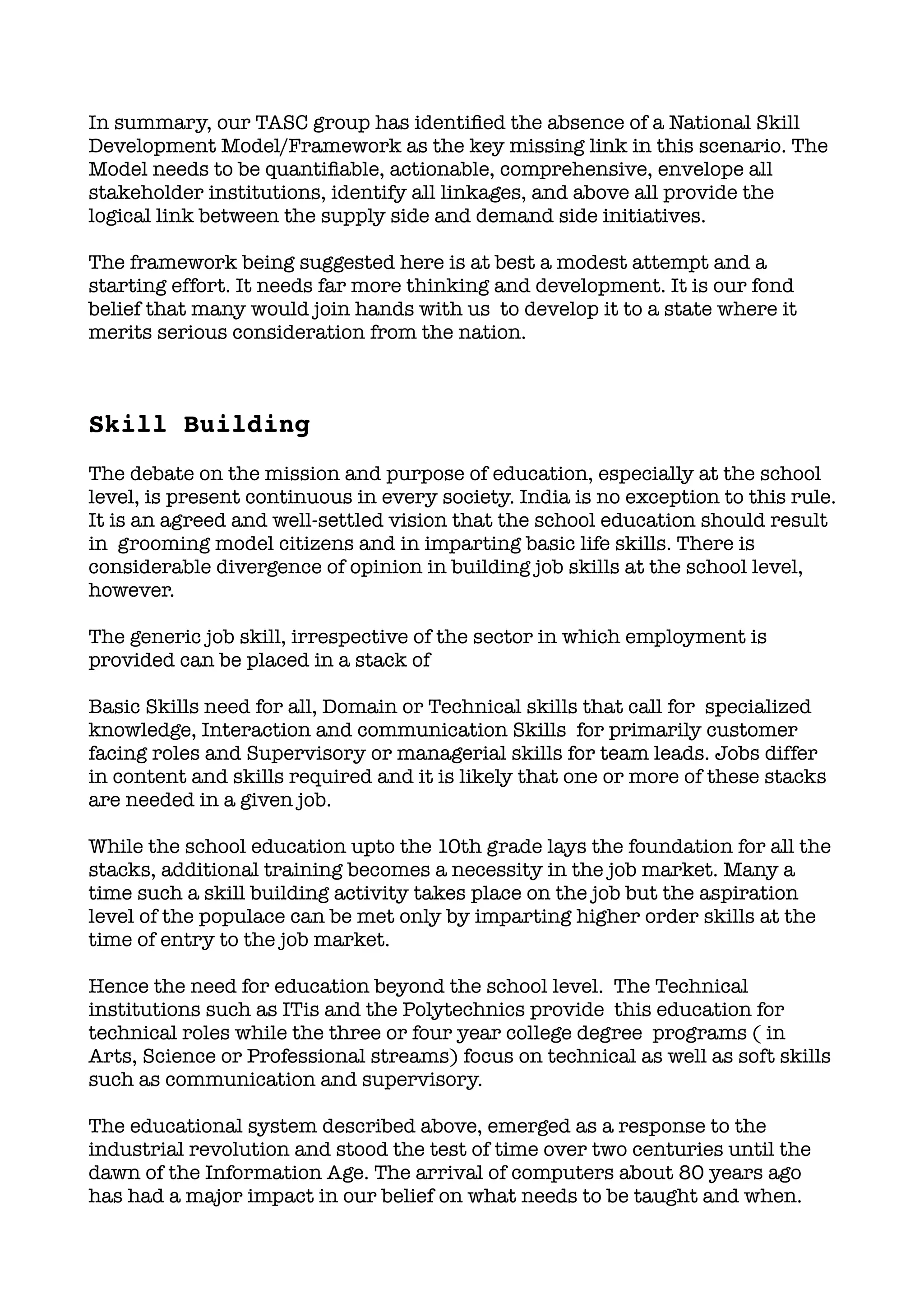 a National Skill Development Model for India | PDF