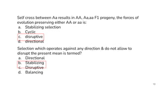 Evolution- Natural selection and Genetic Drift and modes of natural ...