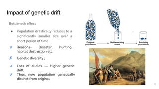 Evolution- Natural selection and Genetic Drift and modes of natural ...