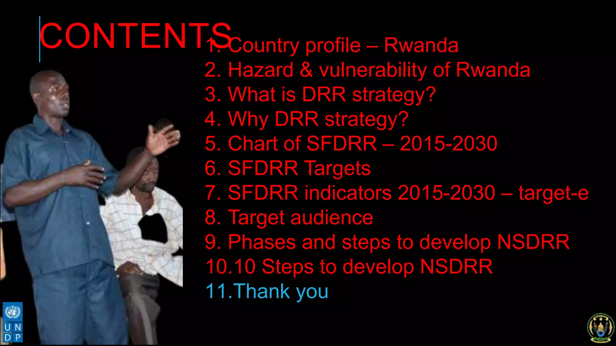 National Strategy for Disaster Risk Reduction, Rwanda | PPTX