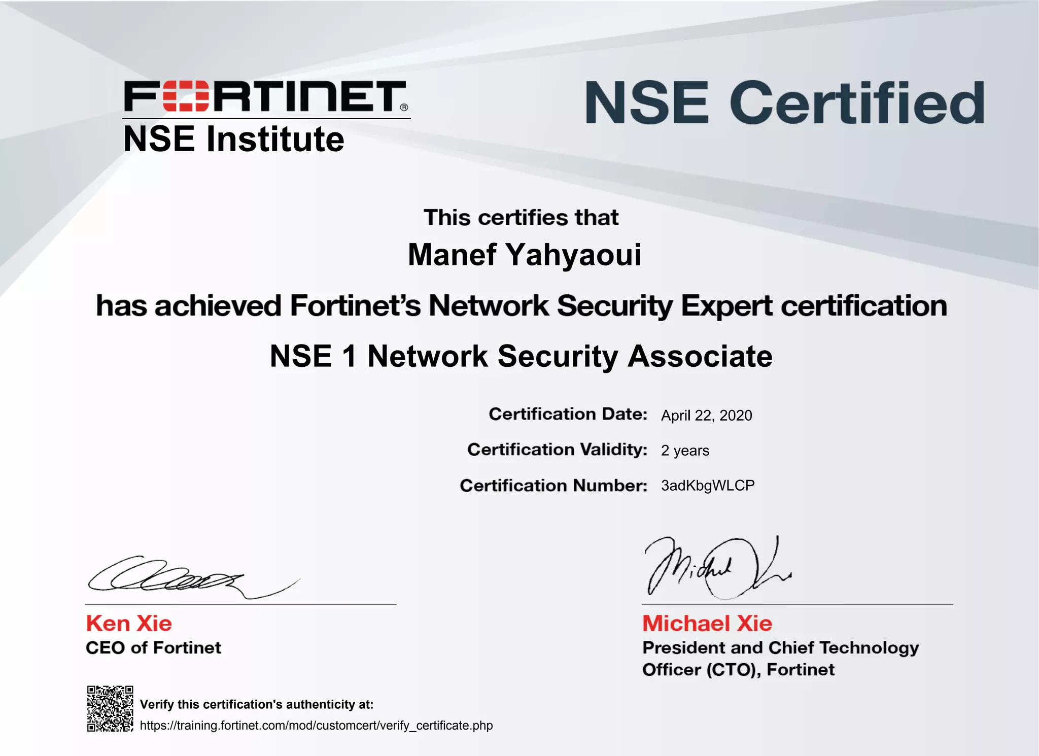 Certificat Fortinet | PPT