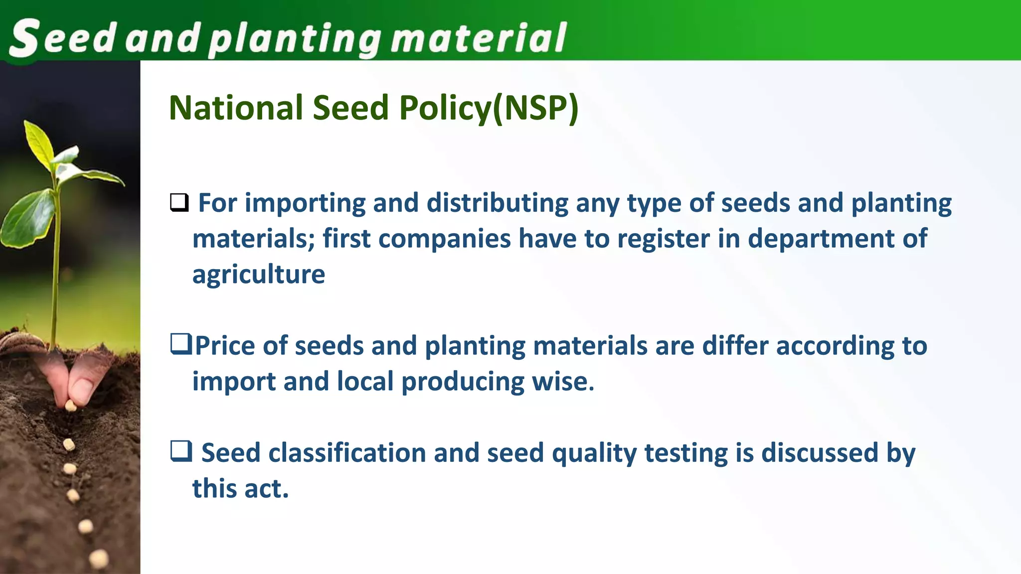 seeds and planting materials marketing | PPTX