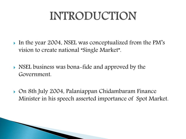 NSEL: Chronology Of Events | PPTX