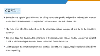 NSEL Scam – Case Study | PPTX