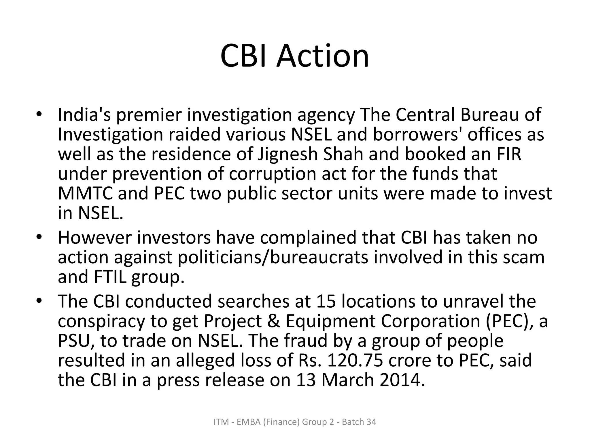 NSEL Spot Exchange Scam | PPTX
