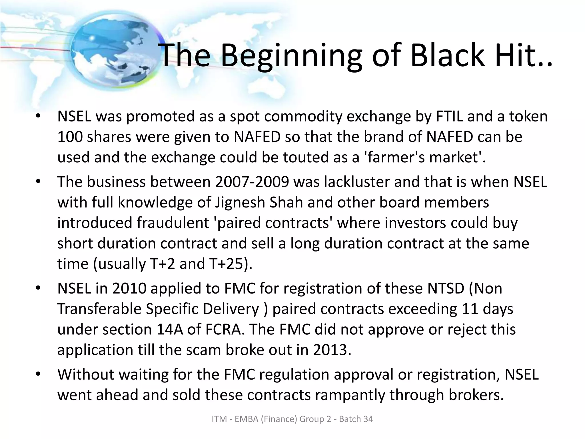 NSEL Spot Exchange Scam | PPTX