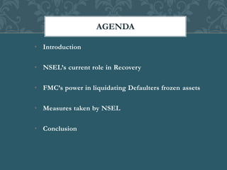 Nsel’s role in recovery | PPTX | Government Support and Welfare | Financial Assistance